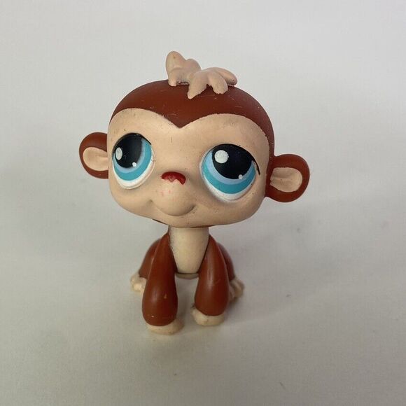 Hasbro | Toys | Littlest Pet Shop Lps 34 Brown Monkey Blue Dot Eyes ...